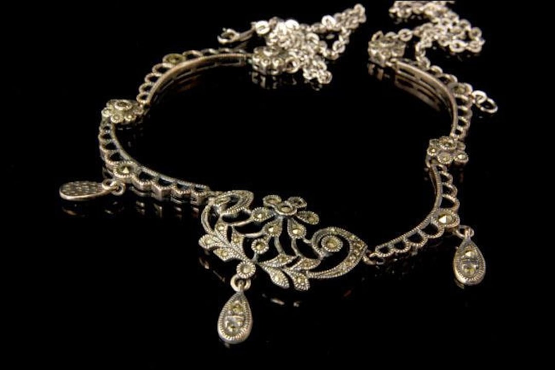 Vintage Judith Jack Marcasite Sterling Necklace Pouch - Etsy