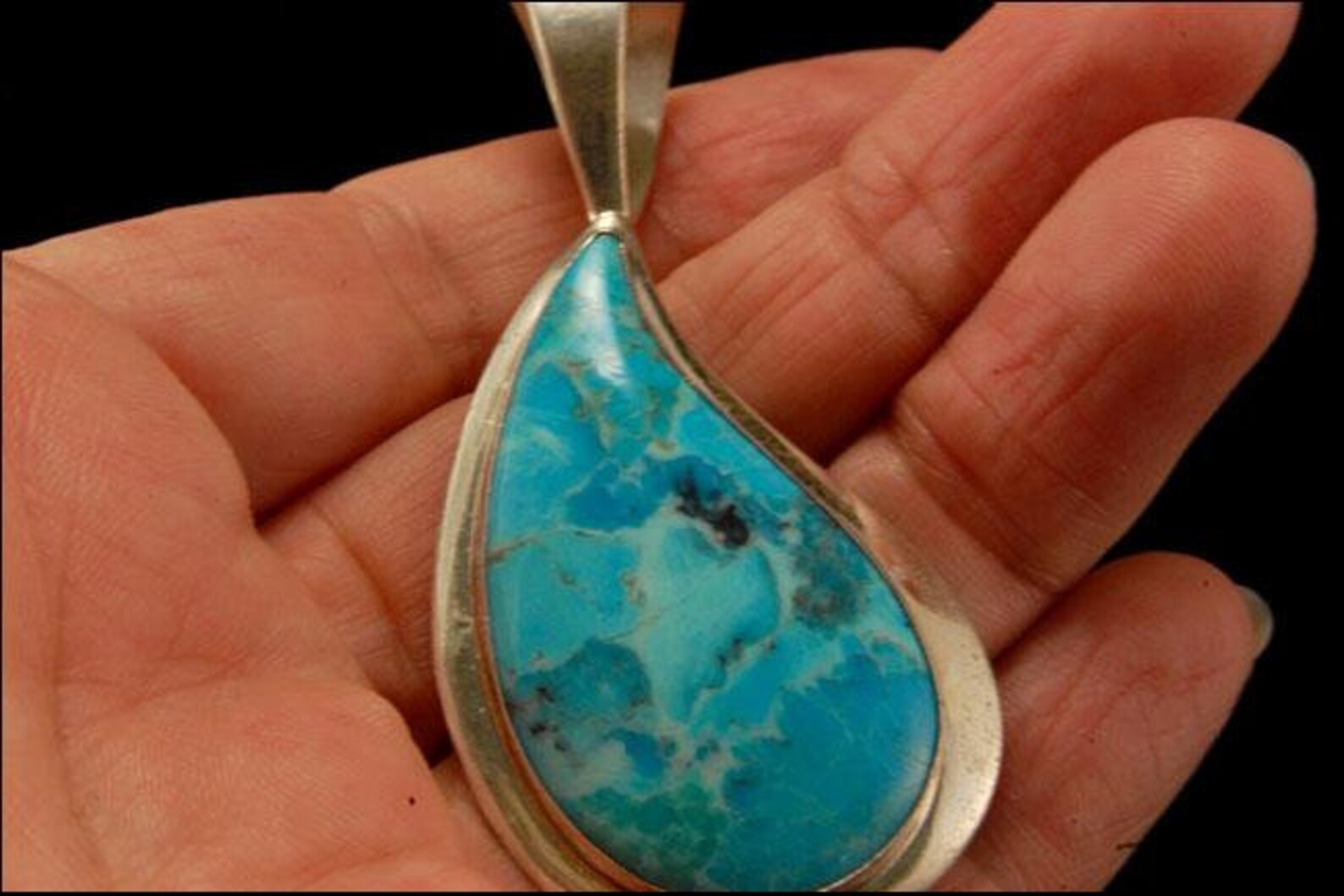 Vintage Jay King Chinese Larimar 925 Sterling Pendant - Etsy