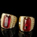 Vintage Nina Ricci Ruby Art Glass Diamond Rhinestone Gold Tone Earrings ...