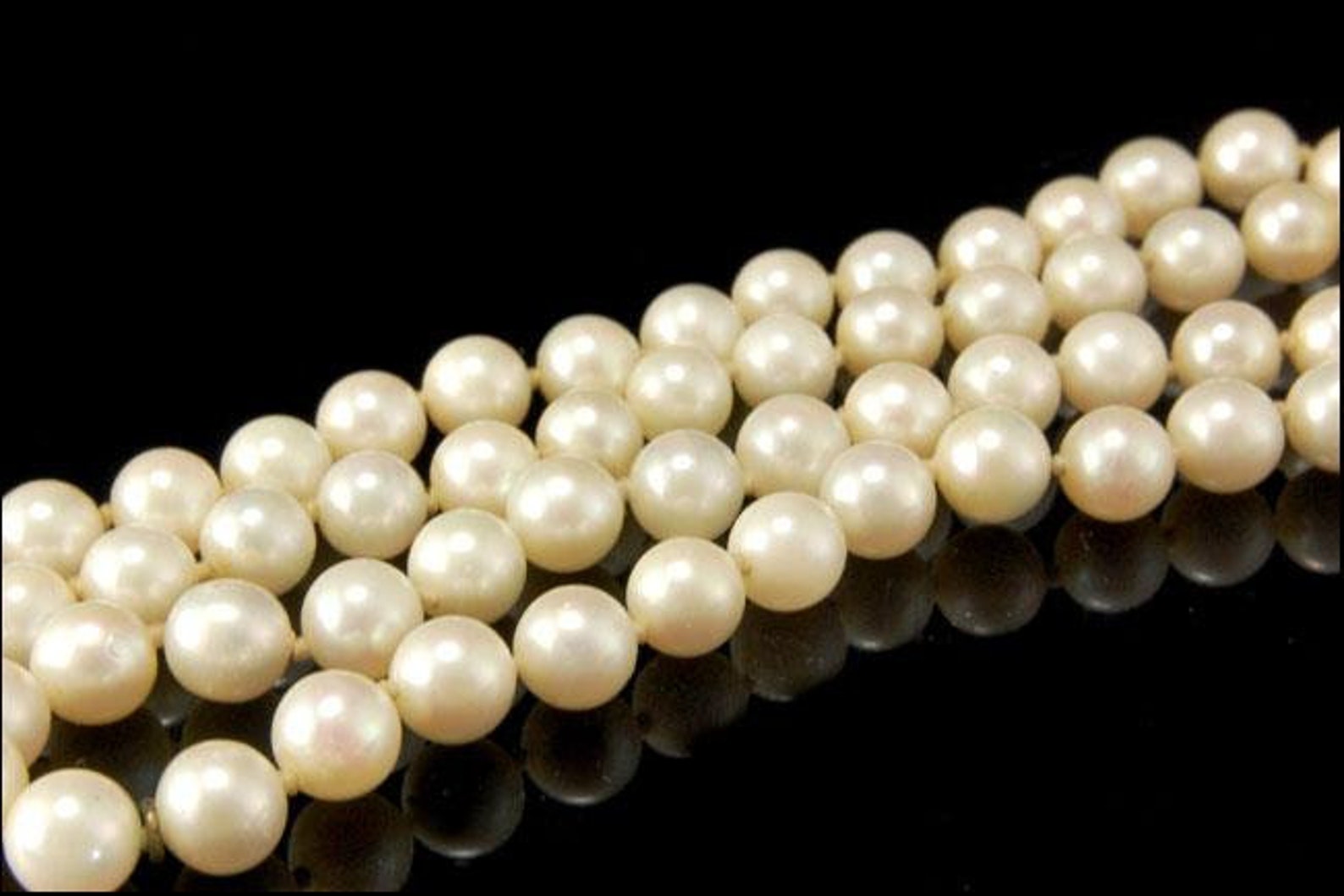 Vintage White Luster Pearl 14k White Gold Necklace | Etsy