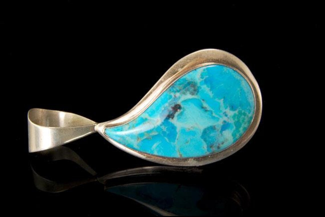 Vintage Jay King Chinese Larimar 925 Sterling Pendant - Etsy