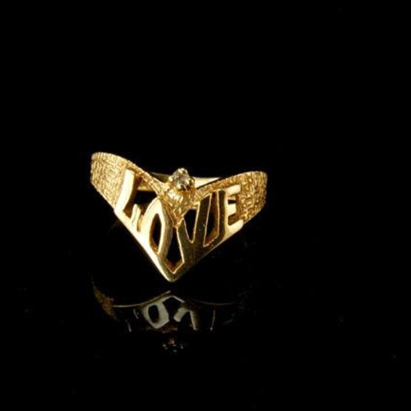 Gold Love Ring - Etsy