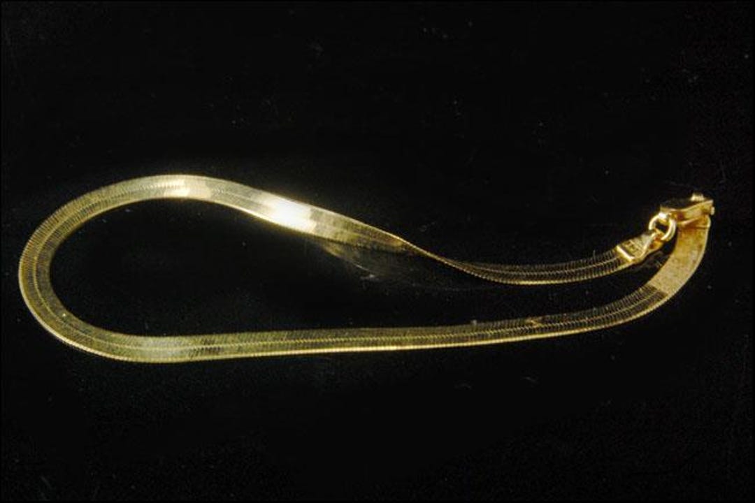 Vintage HERRINGBONE RCI 14K Yellow Gold Link Bracelet Long 7" - Etsy