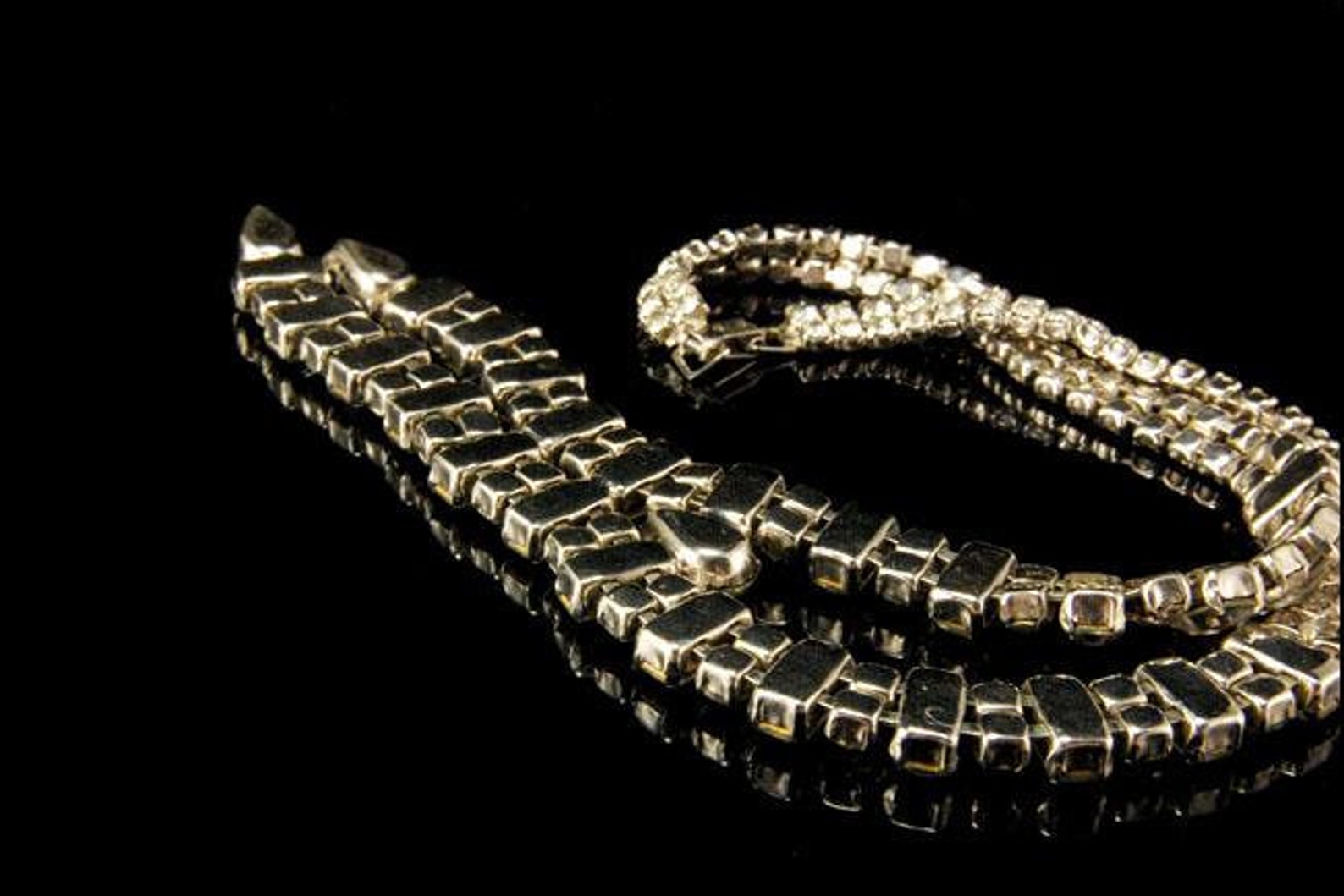 Vintage Art Deco Baquette Diamond Rhinestone Trifari Necklace - Etsy