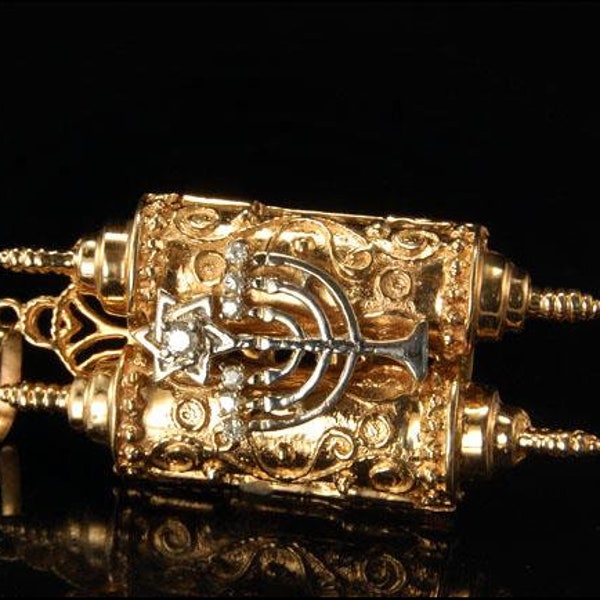 Gold Torah Pendant - Etsy