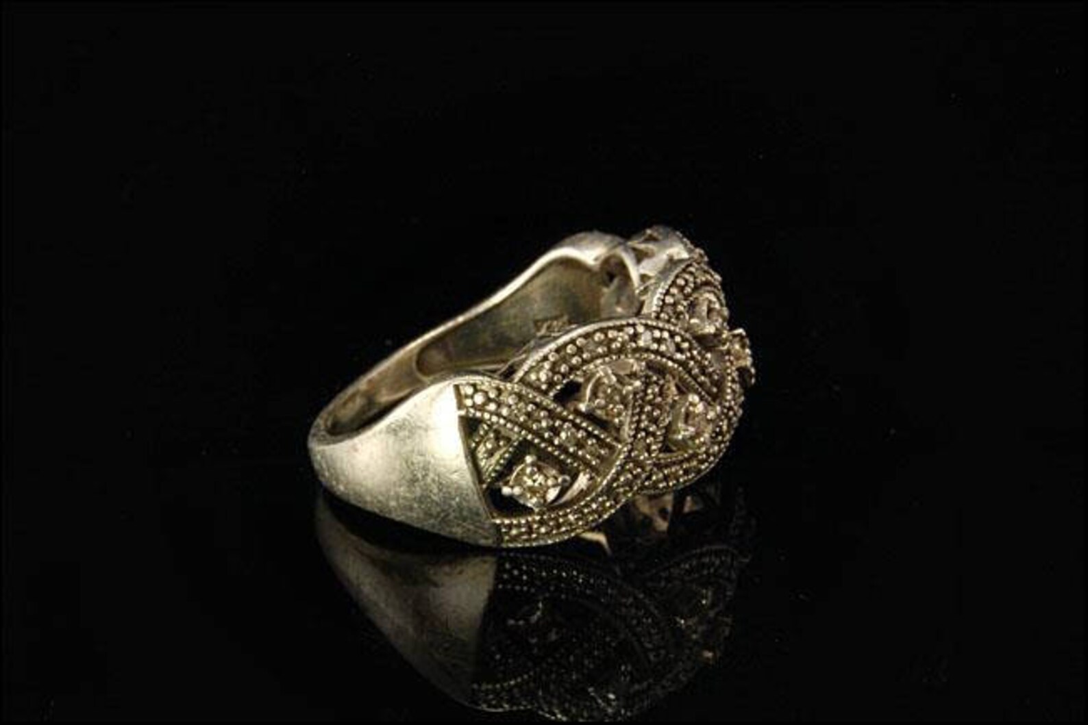 Vintage Diamond 925 Sterling Band Ring - Etsy