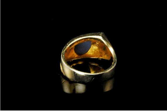 vintage modern blue star sapphire diamonds 14k gold s… - Gem