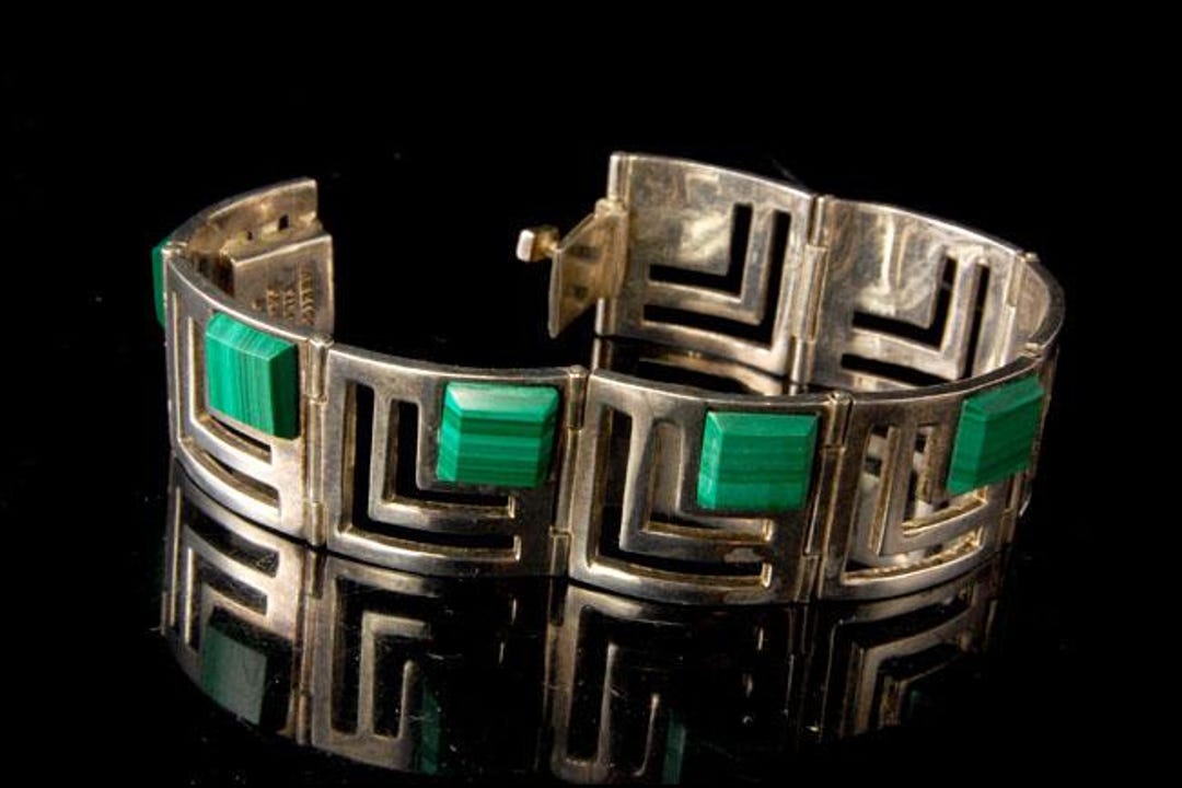 Vintage TILO Mexican TS - 45 Malachite 925 Sterling Bracelet - Etsy