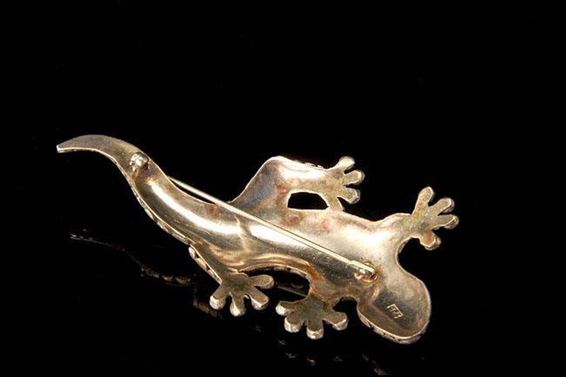 Vintage Modern Sterling Silver Lizard Pin Brooch | Etsy
