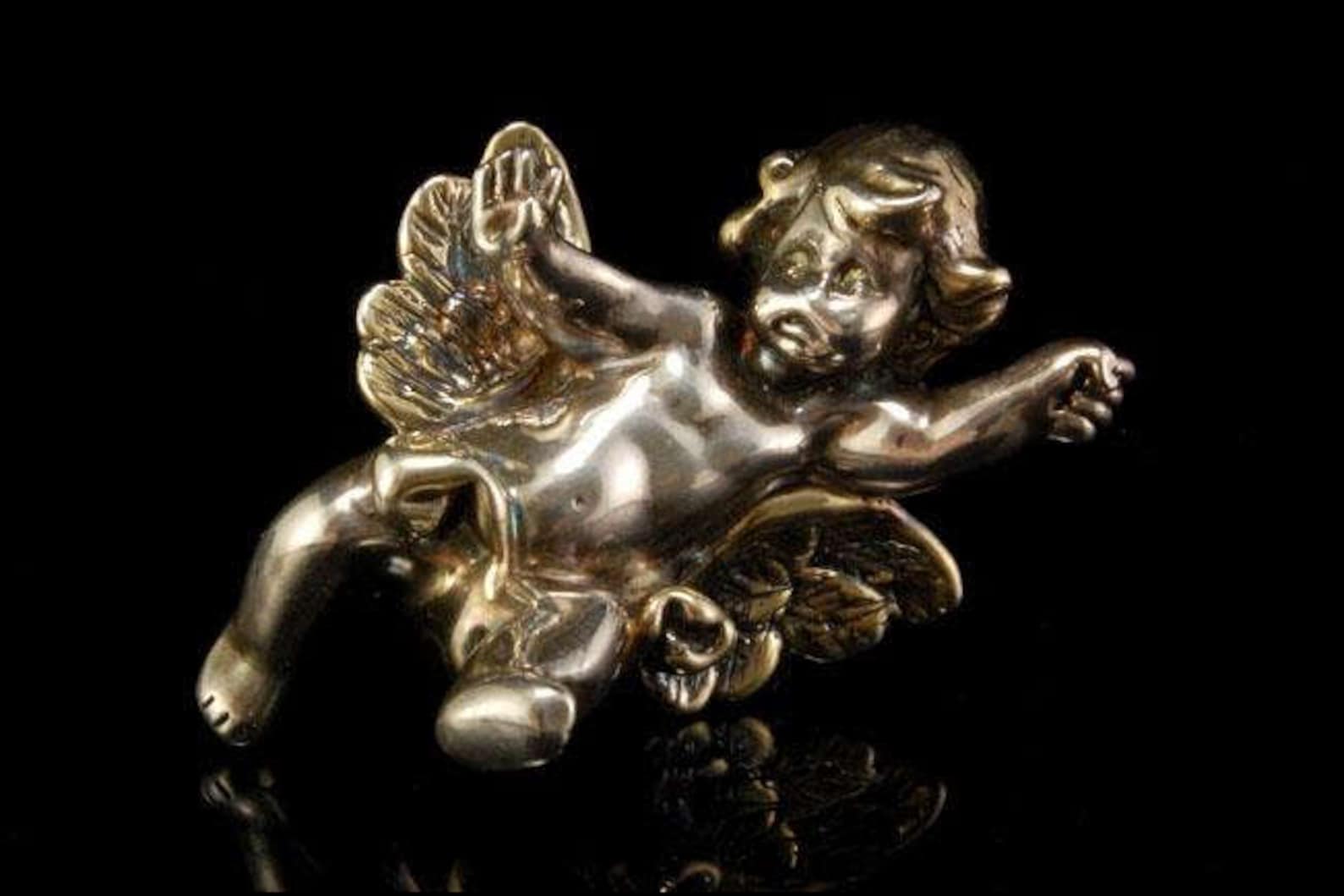 Vintage 925 Sterling Cupid Putti Pin Brooch Pendant - Etsy