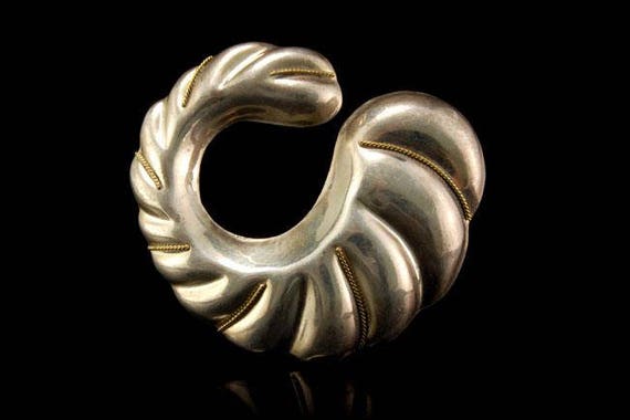 Vintage Modernist Taxco Mexico Sterling 925 Tc 117 Pi… - Gem
