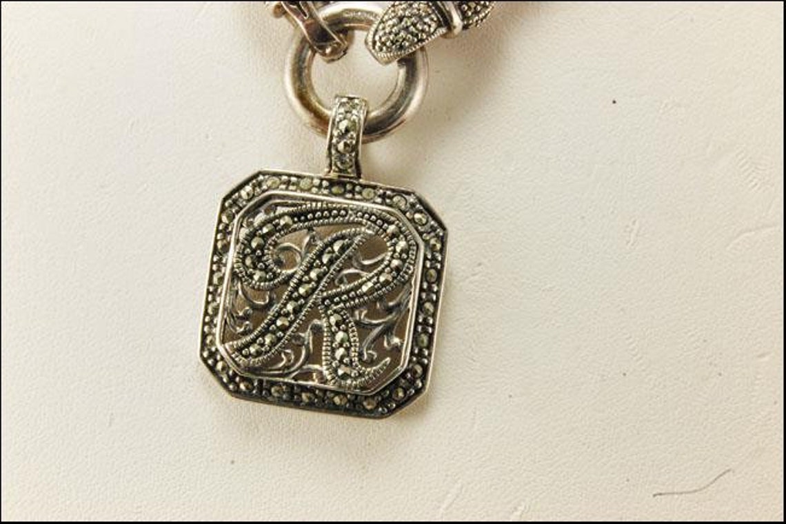 Vintage Art Deco Letter r Pendant Marcasite 925 - Etsy