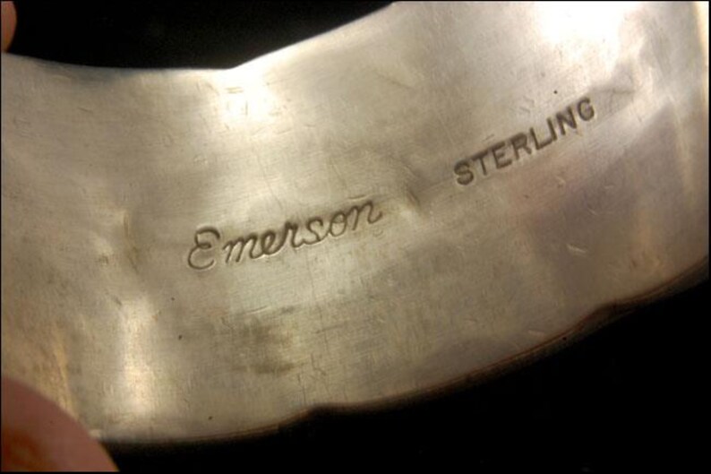 Vintage Navajo EMERSON BILL 141g Sterling Hand Deep Stamped Cuff ...