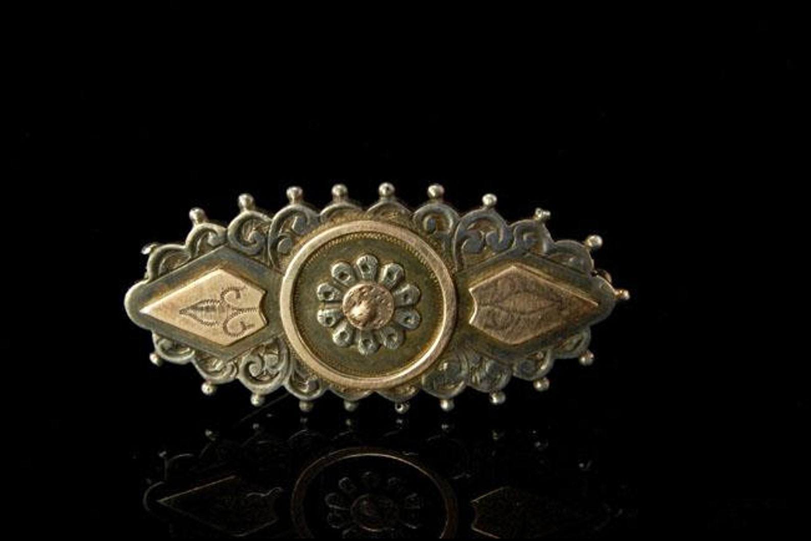 Antique English Victorian Gold Sterling Silver Pin Brooch - Etsy
