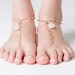 Chain Sandals With Rose Quartz, Bohemian Barefoot Sandals, Gold Chain ...