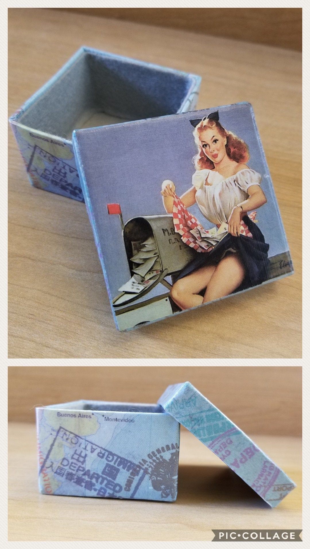 Small Square Pinup Novelty Boxes - Etsy