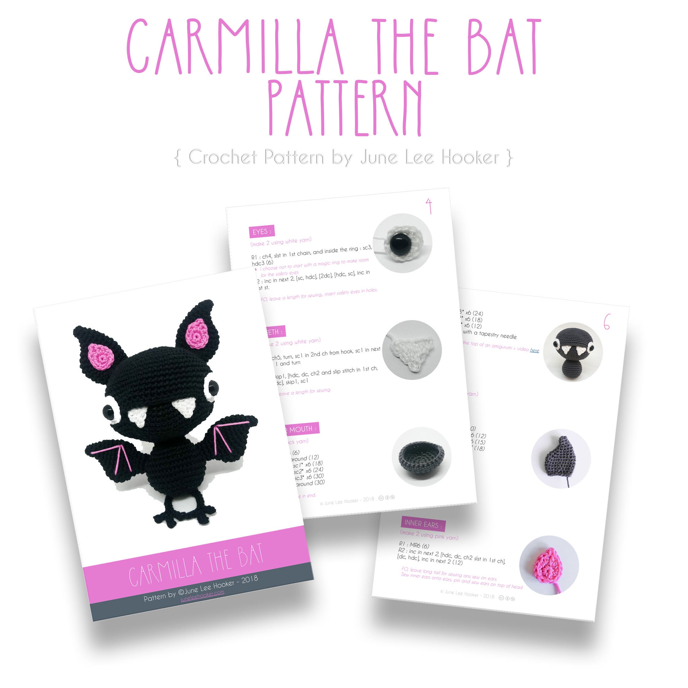 Crochet Pattern for Carmilla the Vampire Bat Amigurumi EN | Etsy