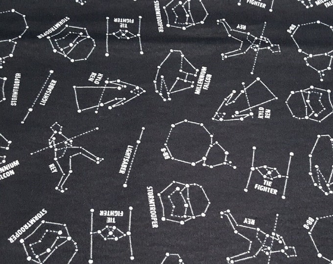 Character Flannel Fabric - Star Wars Logo Character on Black - by the ...