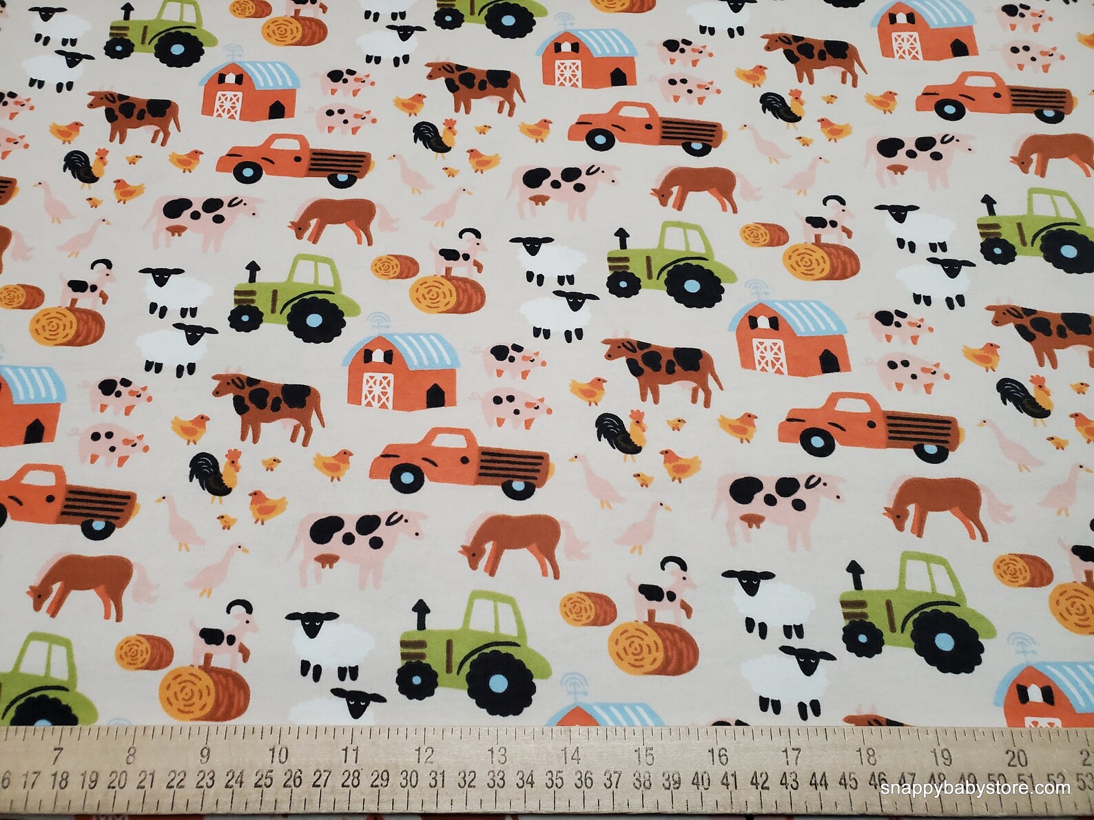 Flannel Fabric - Farm Icons - by the Yard - 100% Cotton Flannel - Etsy