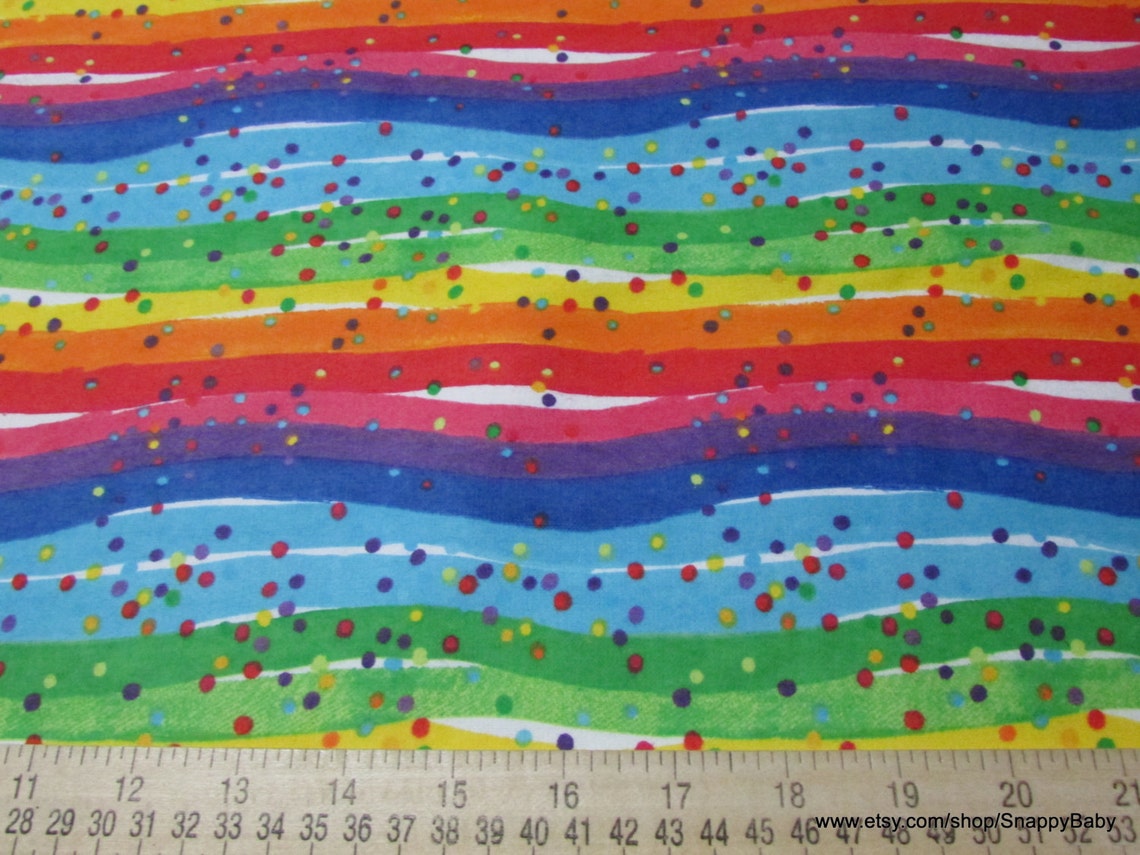 Flannel Fabric Rainbow and Dots by the Yard 100% Cotton | Etsy