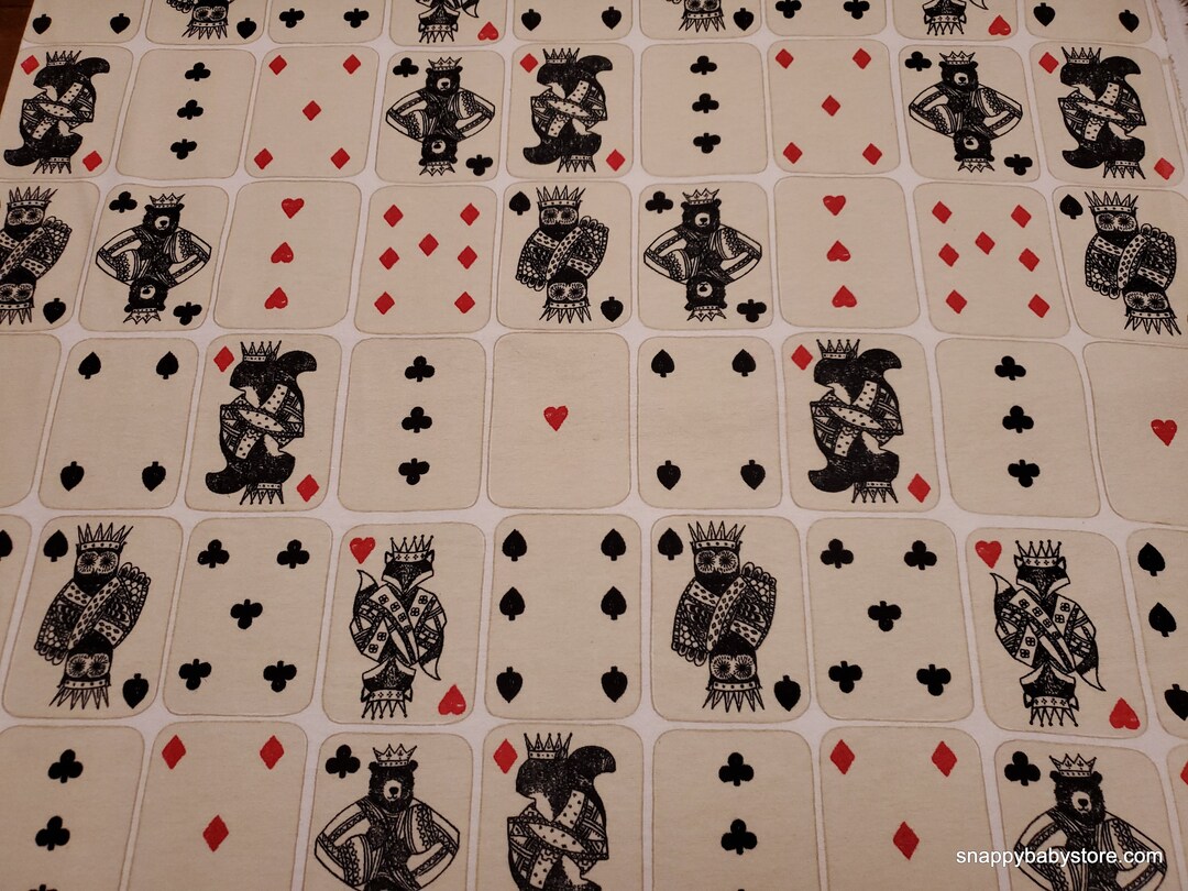 Flannel Fabric - Playing Cards - by the Yard - 100% Cotton Flannel - Etsy