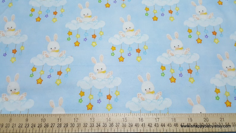 Flannel Fabric Floppy Bunny Clouds By the yard 100% | Etsy