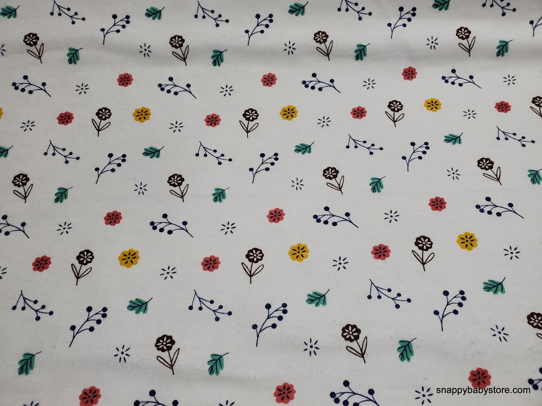 Flannel Fabric - Floral Wilderness Floral - by the Yard - 100% Cotton ...
