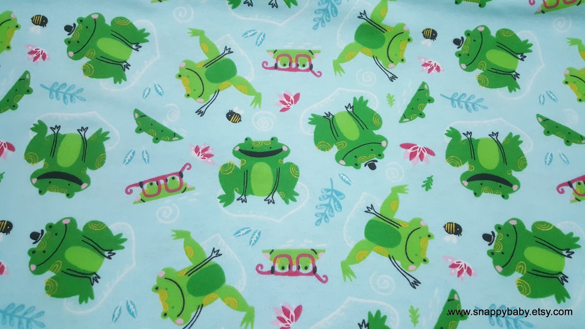 Flannel Fabric - Frisky Frog - by the Yard - 100% Cotton Flannel - Etsy