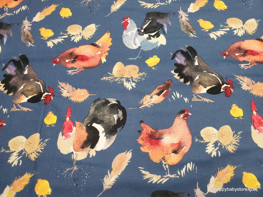 Flannel Fabric - Chickens - by the Yard - 100% Cotton Flannel - Etsy