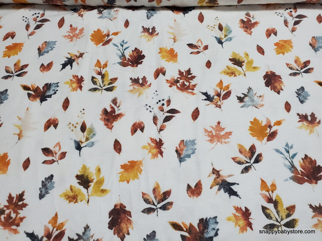 Flannel Fabric - Together Time Multi Leaves - by the Yard - 100% Cotton ...