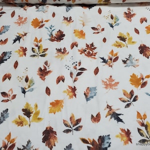 Flannel Fabric - Together Time Multi Leaves - by the Yard - 100% Cotton ...