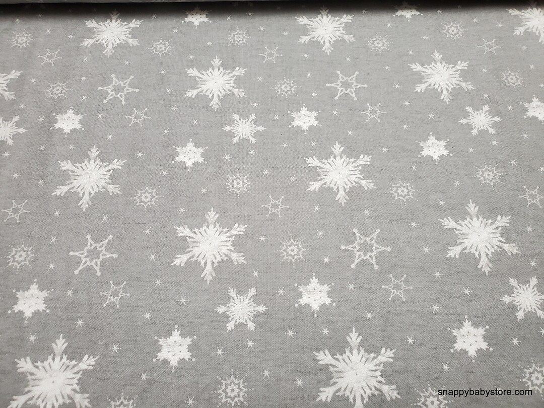 Christmas Flannel Fabric - First Snowflakes - by the Yard - 100% Cotton ...
