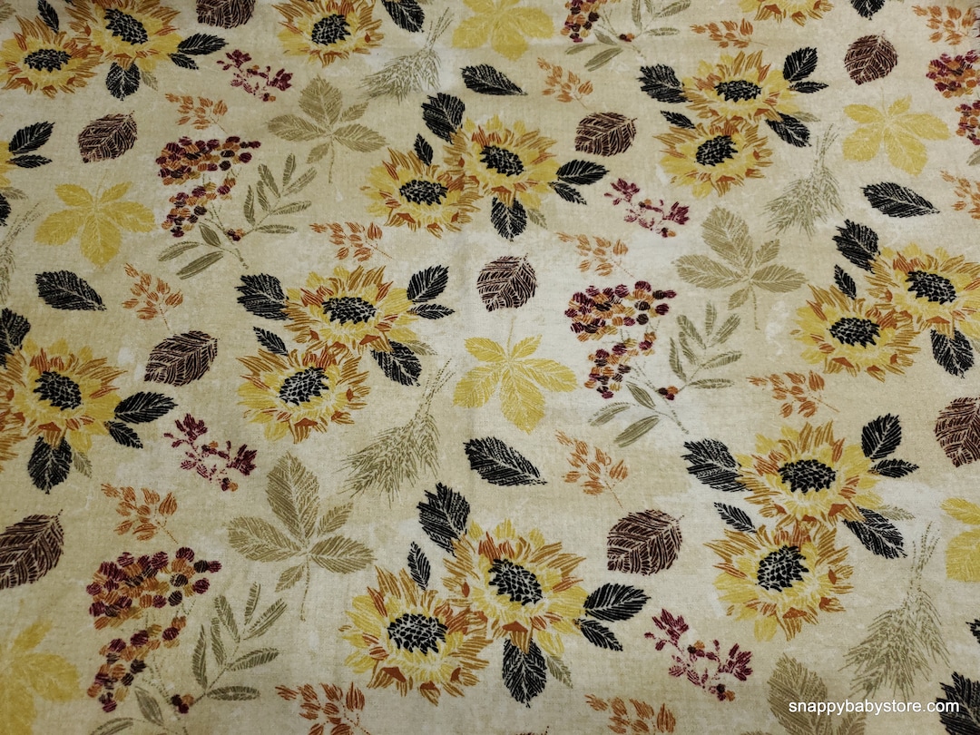 Flannel Fabric - Sunflower Stamp - by the Yard - 100% Cotton Flannel - Etsy