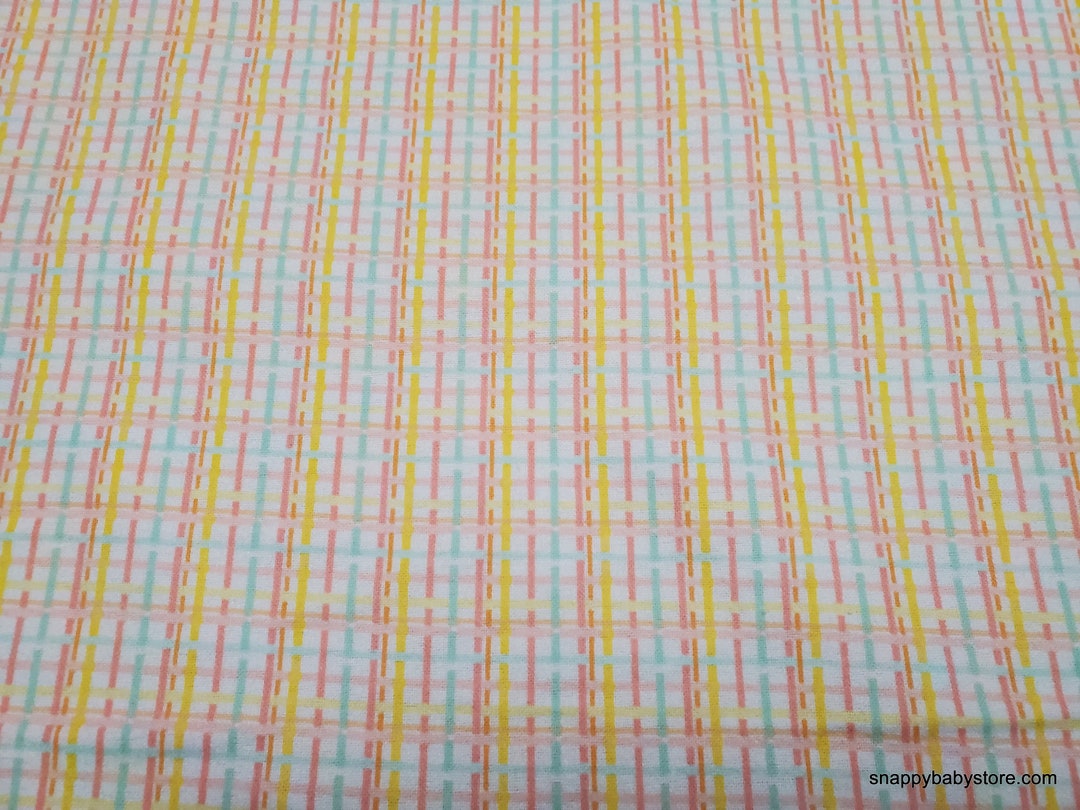 Flannel Fabric - Pastel Plaid Yellow Pink Blue - by the Yard - 100% ...