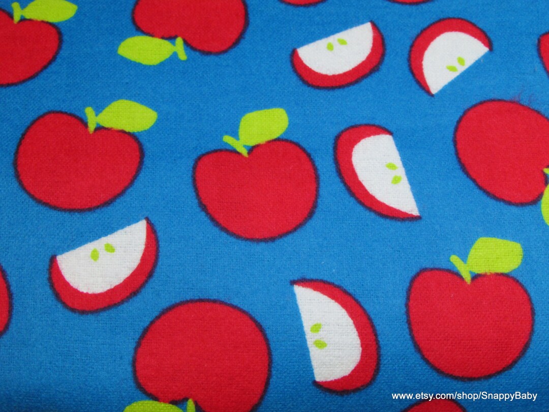 Flannel Fabric - Apples - by the Yard - 100% Cotton Flannel - Etsy