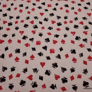Flannel Fabric - Playing Card Icons - by the Yard - 100% Cotton Flannel ...