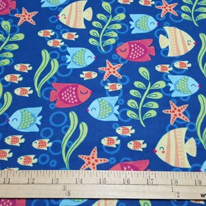 Flannel Fabric - Kissing Fish - by the Yard - 100% Cotton Flannel - Etsy