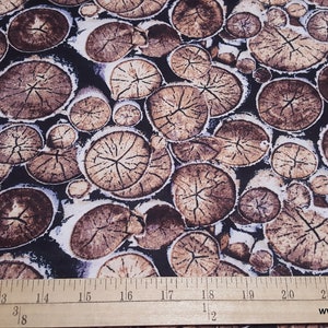 Flannel Fabric - Realistic White Logs - by the Yard - 100% Cotton ...