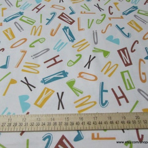 Flannel Fabric - Zoo Time Alphabet - by the Yard - 100% Cotton Flannel ...