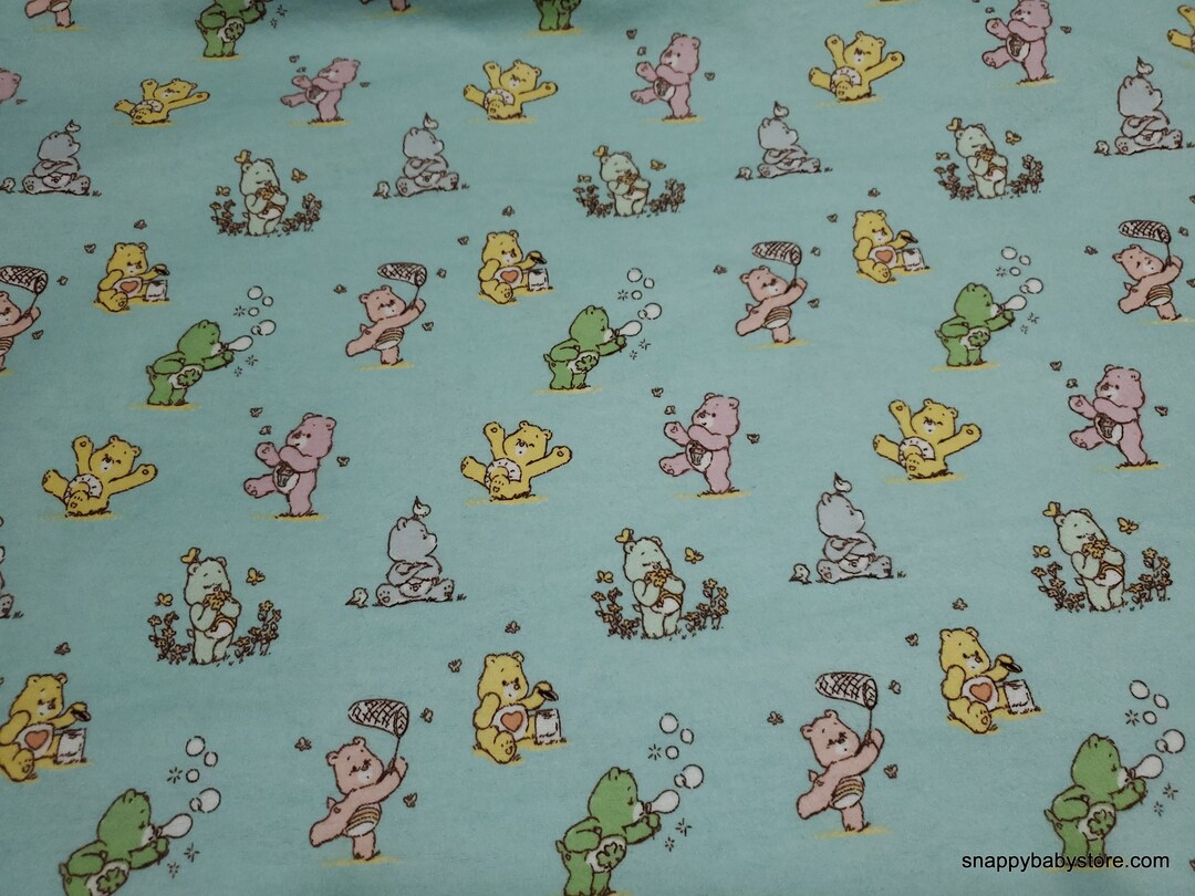 Character Flannel Fabric - Care Bears Playful Blue - by the Yard - 100% ...