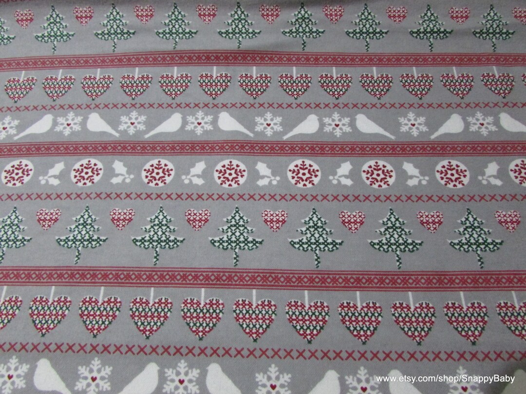 Christmas Flannel Fabric - Nature Winter Knit - by the Yard - 100% ...