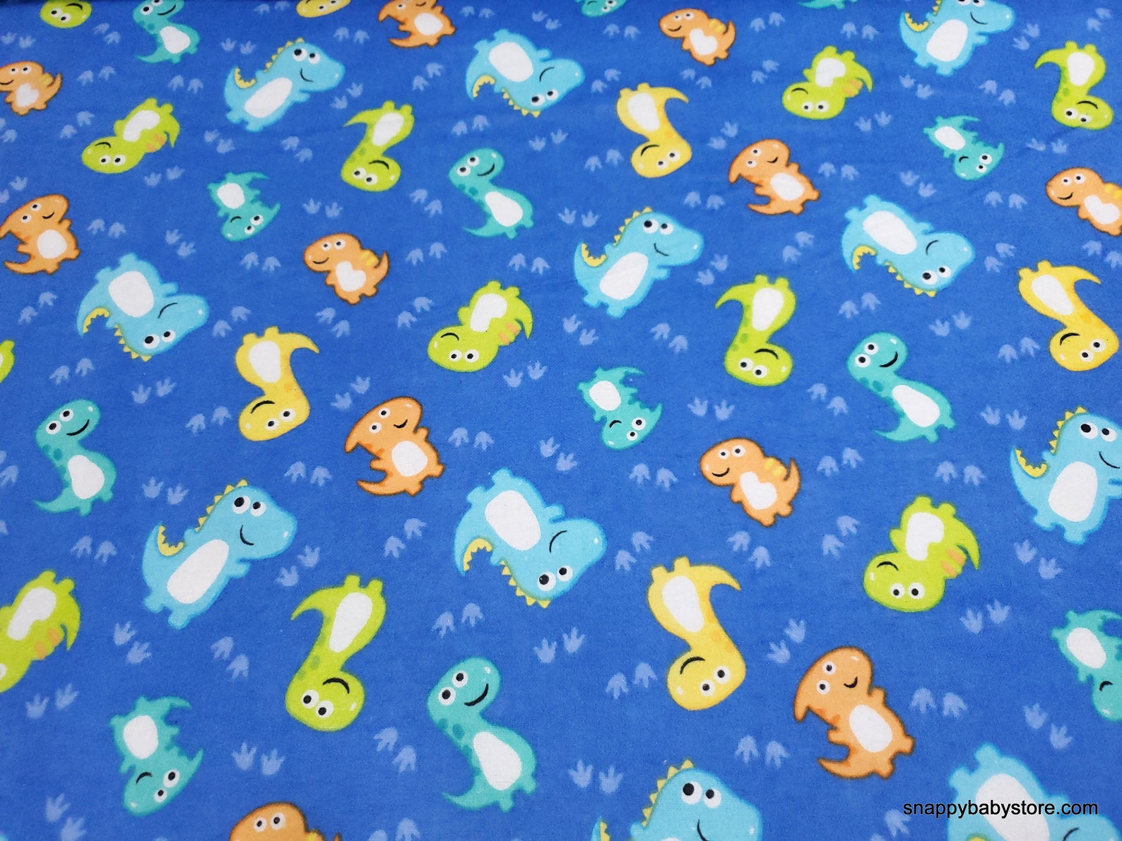 Flannel Fabric - Royal Baby Dinosaur - by the Yard - 100% Cotton ...