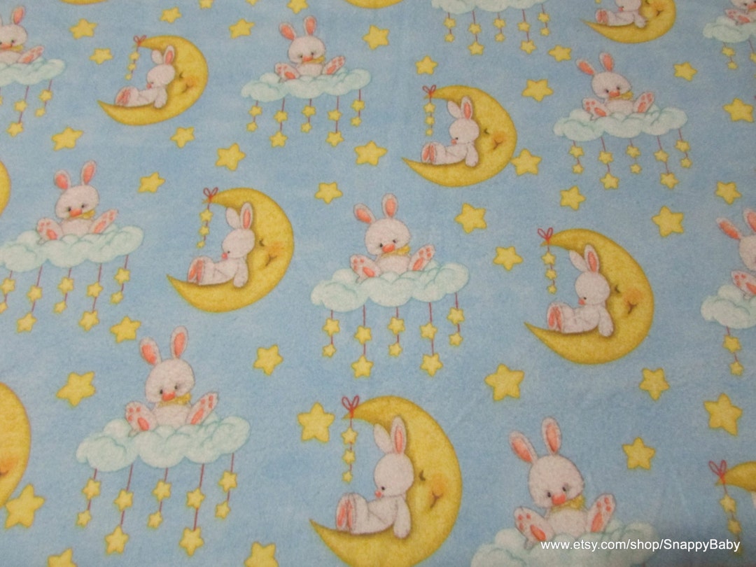Flannel Fabric - Bunnies in Sky - by the Yard - 100% Cotton Flannel - Etsy