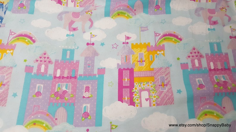 Flannel Fabric - Magic Castles and Unicorns - by the Yard - 100% Cotton ...