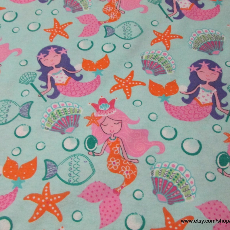 Flannel Mermaid Fabric - Etsy