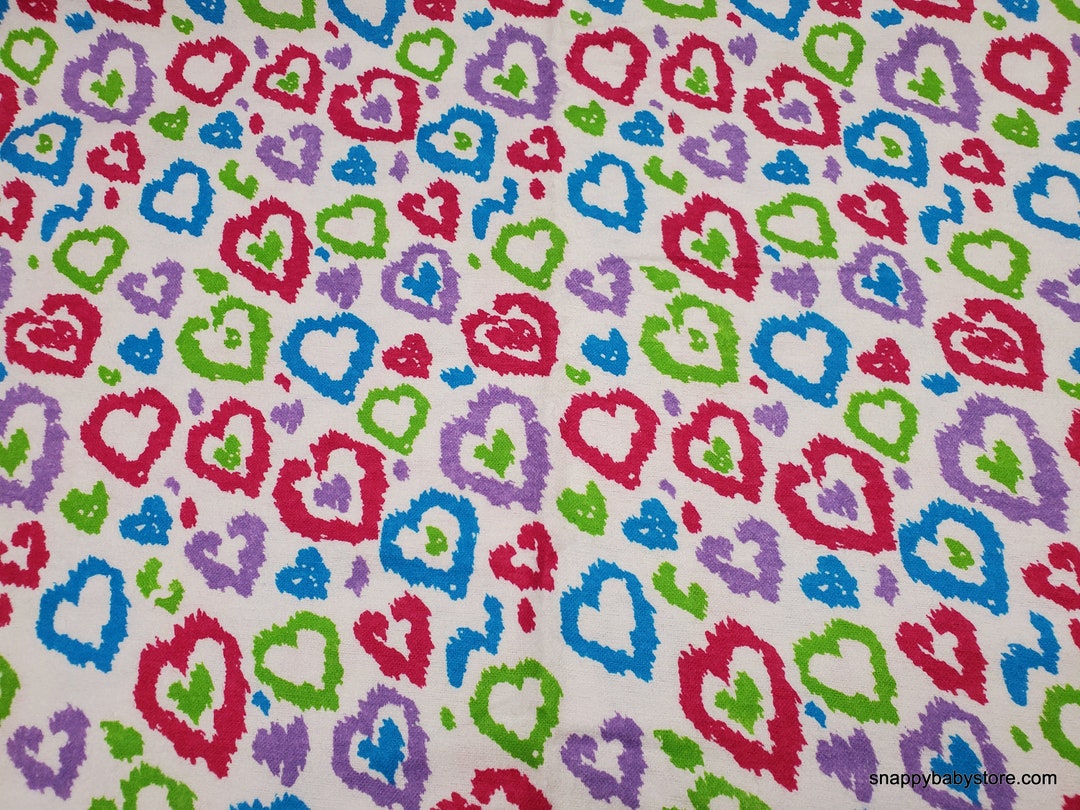 Flannel Fabric - Heart Cheetah - by the Yard - 100% Cotton Flannel - Etsy