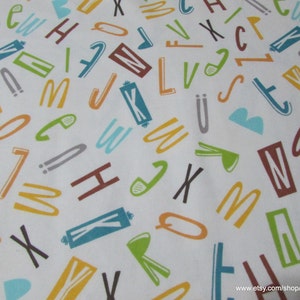 Flannel Fabric - Zoo Time Alphabet - by the Yard - 100% Cotton Flannel ...