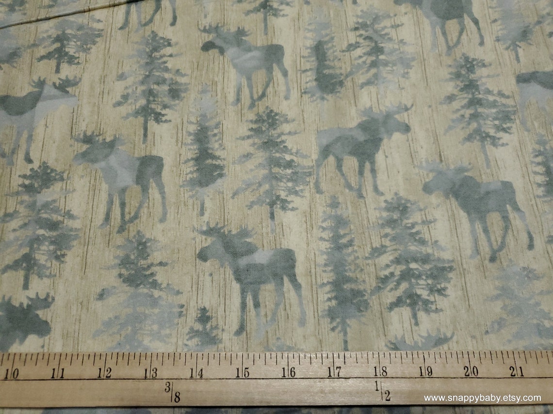 Flannel Fabric Textured Moose on Wood Panel by the Yard - Etsy