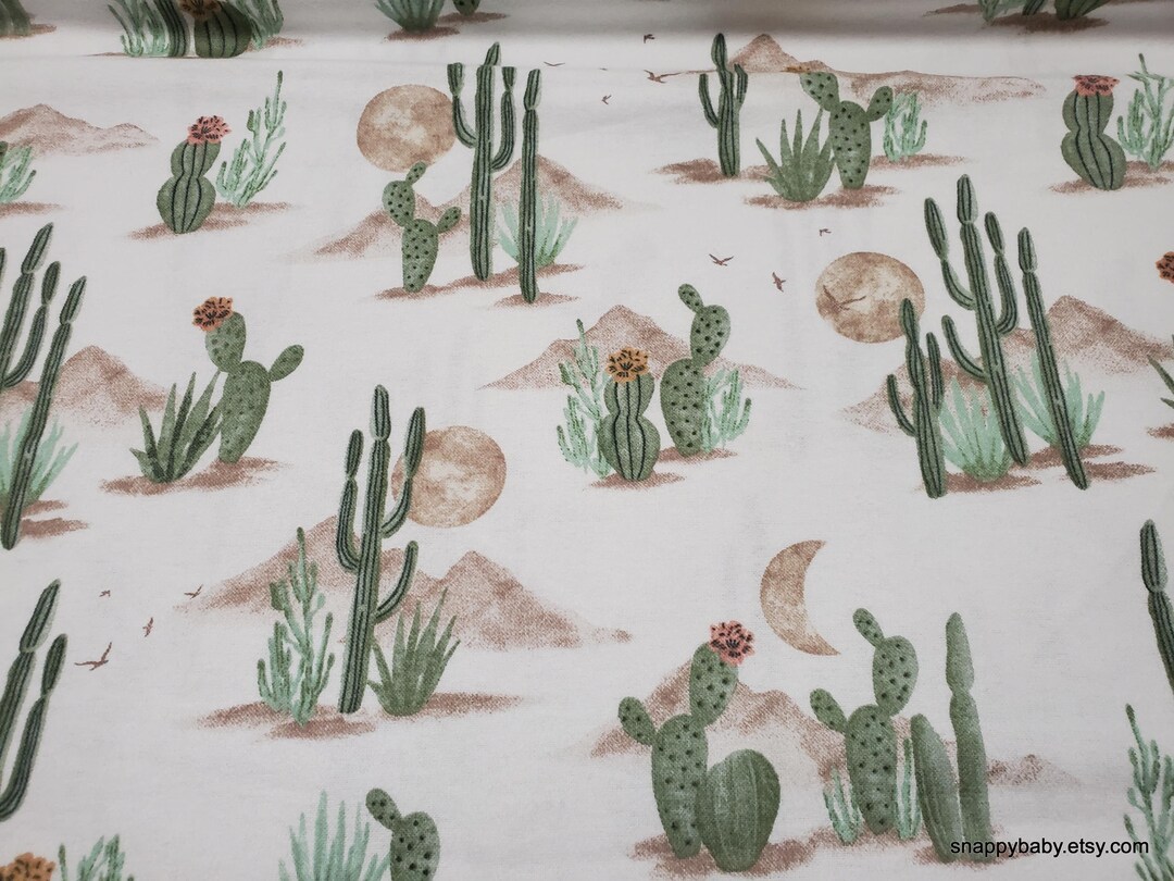 Flannel Fabric Desert Cactus by the Yard 100% Cotton Flannel - Etsy