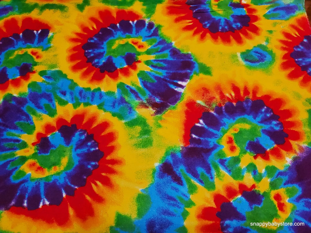 Flannel Fabric - Rainbow Tie Dye Swirl - by the Yard - 100% Cotton ...